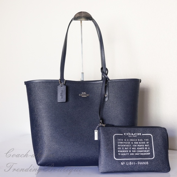 Coach | Bags | Coach F6698 Reversible City Tote With Geo Chevron | Poshmark